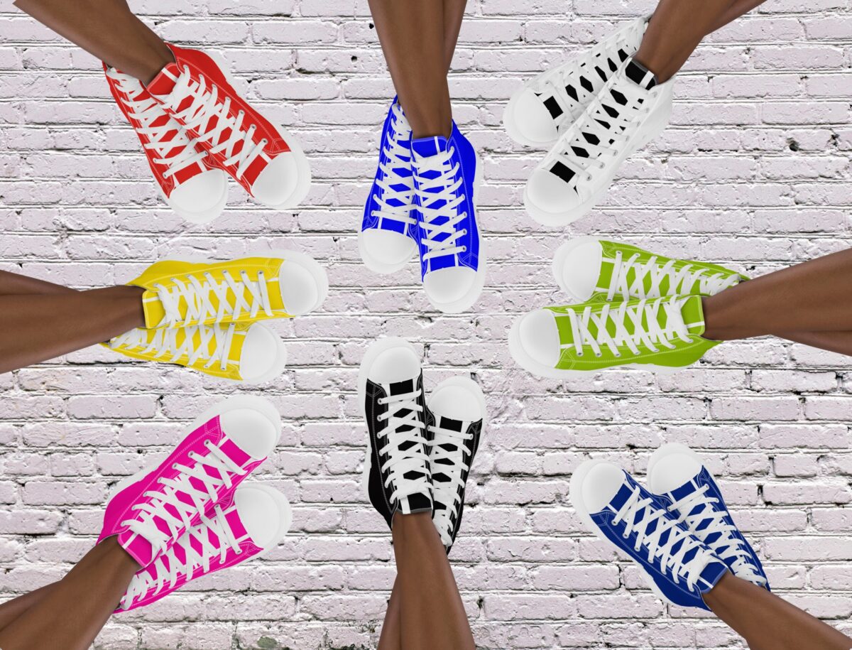 Embroidered High Tops - The Art Concierge Clothing
